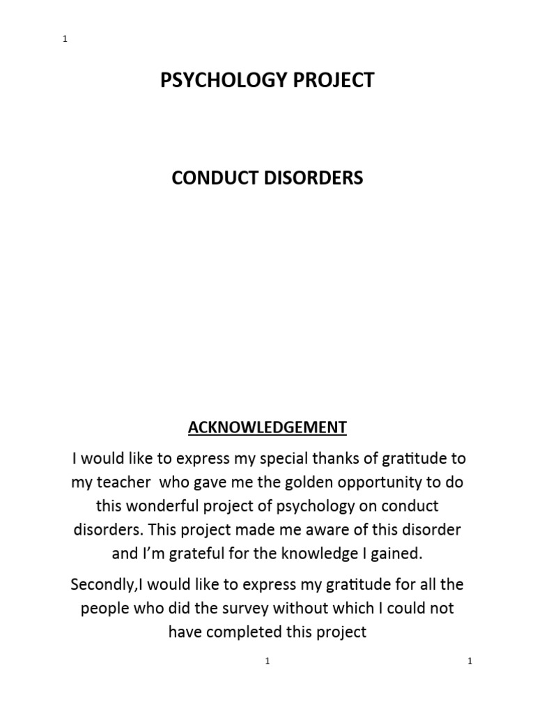 Psychology Project | PDF | Mental Disorder | Psychotherapy