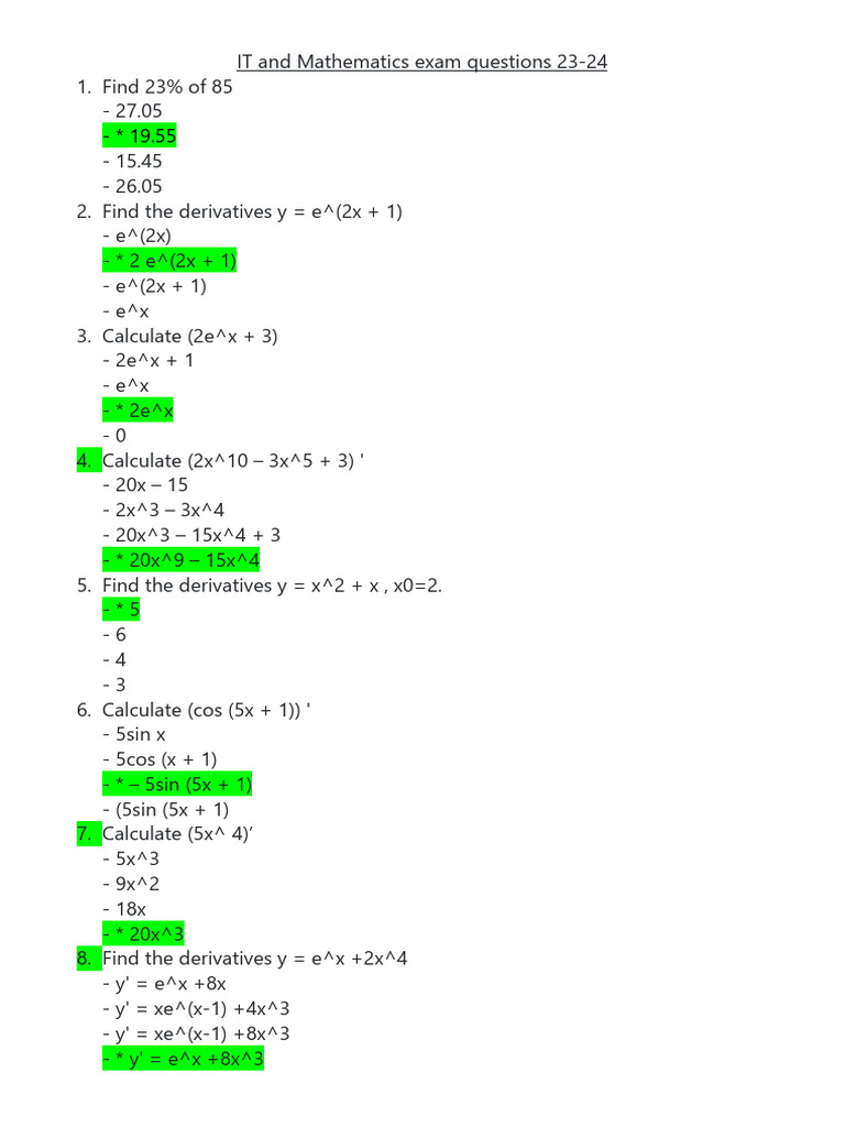 IT and Math 23-24 | PDF | Integral | Spreadsheet