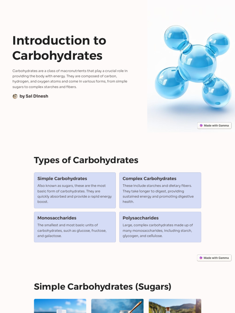 Introduction-to-Carbohydrates (1) | PDF | Carbohydrates | Digestion