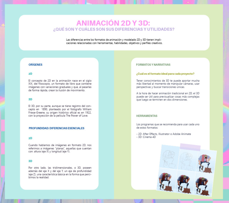 Diferencias entre Animación 2D y 3D | PDF | Animación