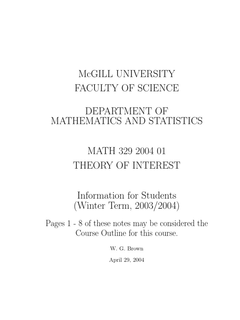 Math329 2003-04 | PDF | Finance & Money Management