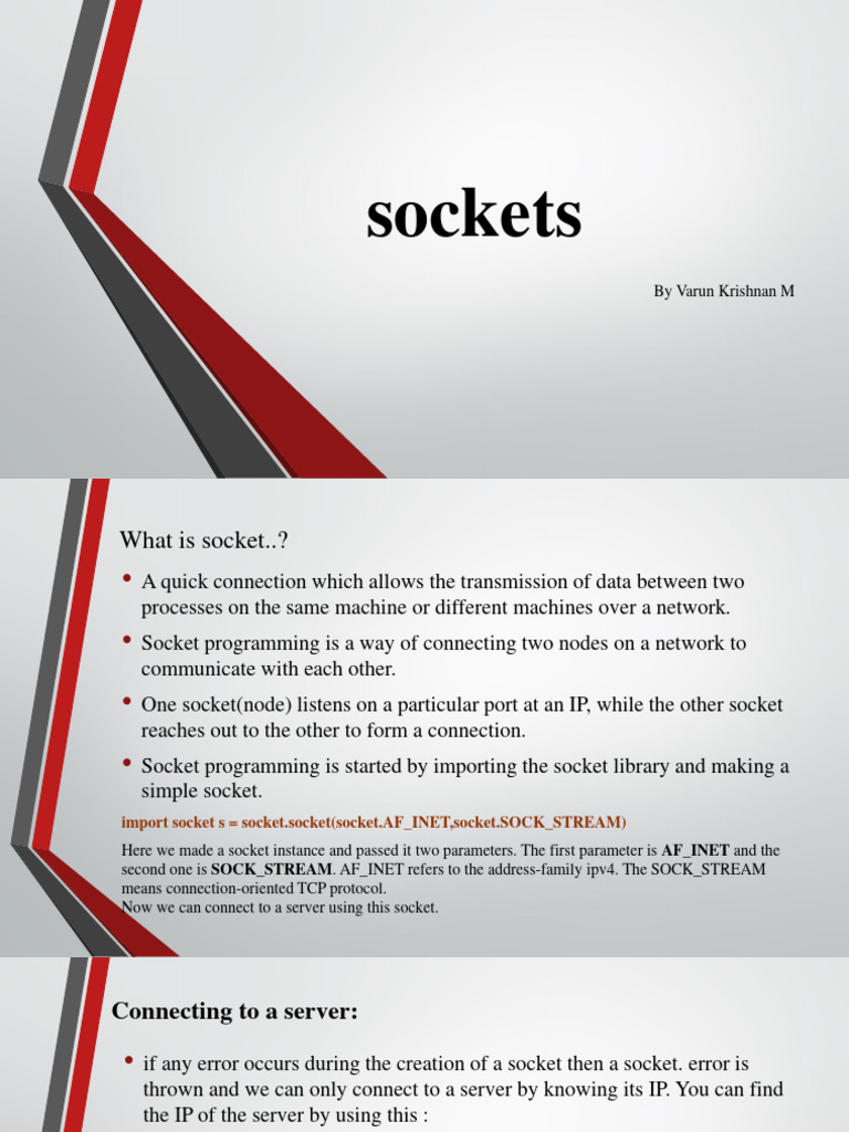 sockets | Download Free PDF | Network Socket | Transmission Control Protocol