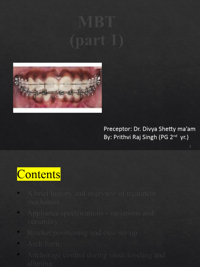 MBT Final Part 1 | PDF | Orthodontics | Dental Anatomy