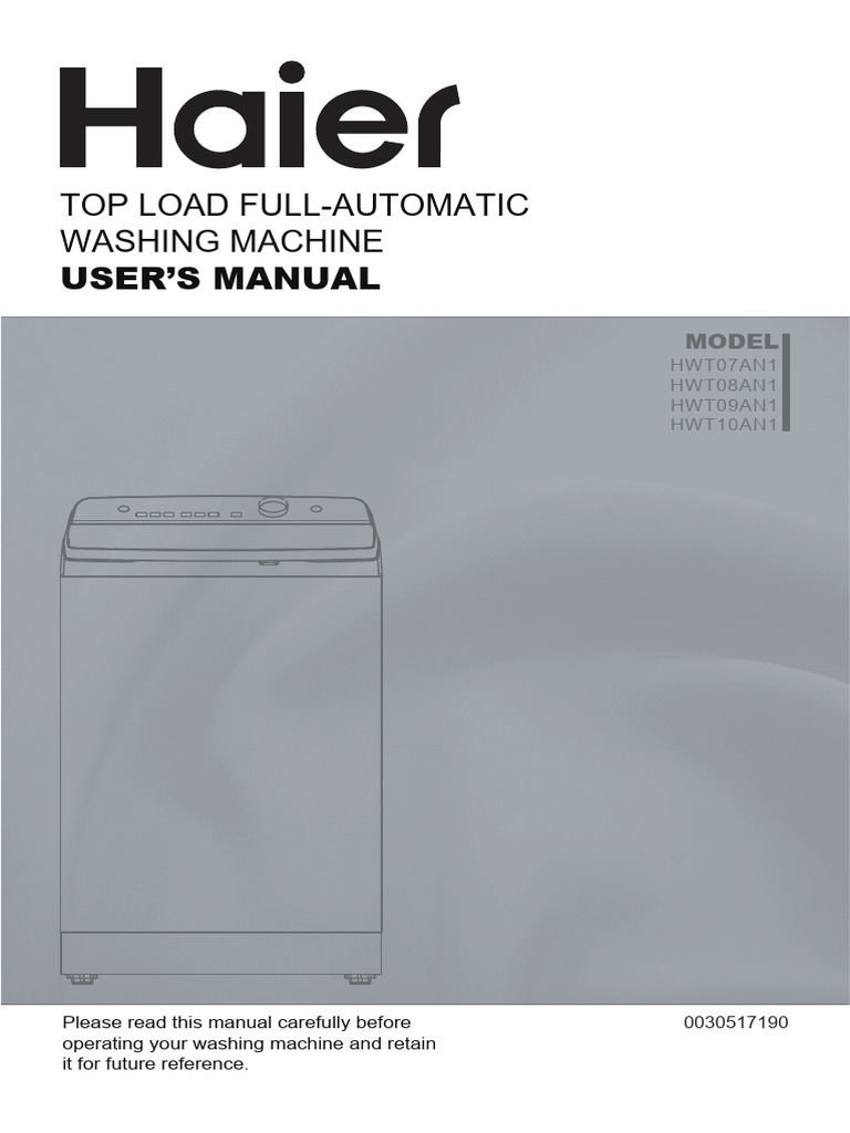 H500 TLW User Manual | PDF | Washing Machine | Ac Power Plugs And Sockets