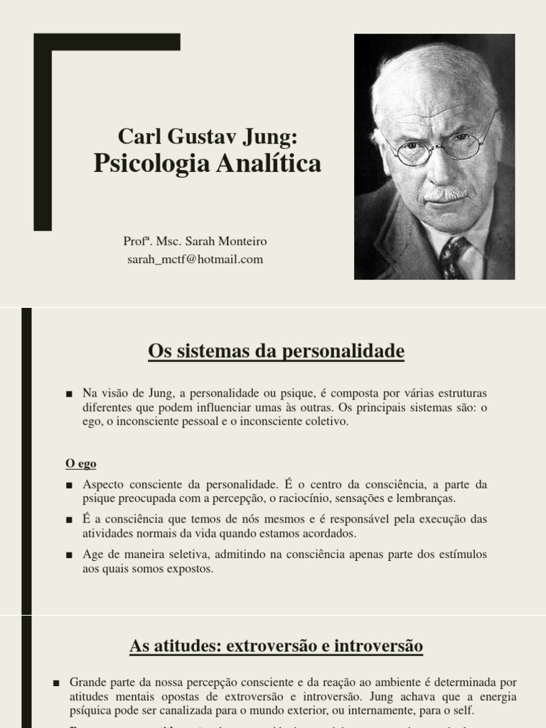 Aula 07 - Psicologia Analítica - Carl Gustav Jung (I) | PDF ...
