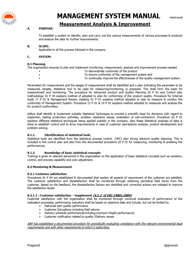 15. Measurement Analysis & Improvement | Download Free PDF | Audit ...