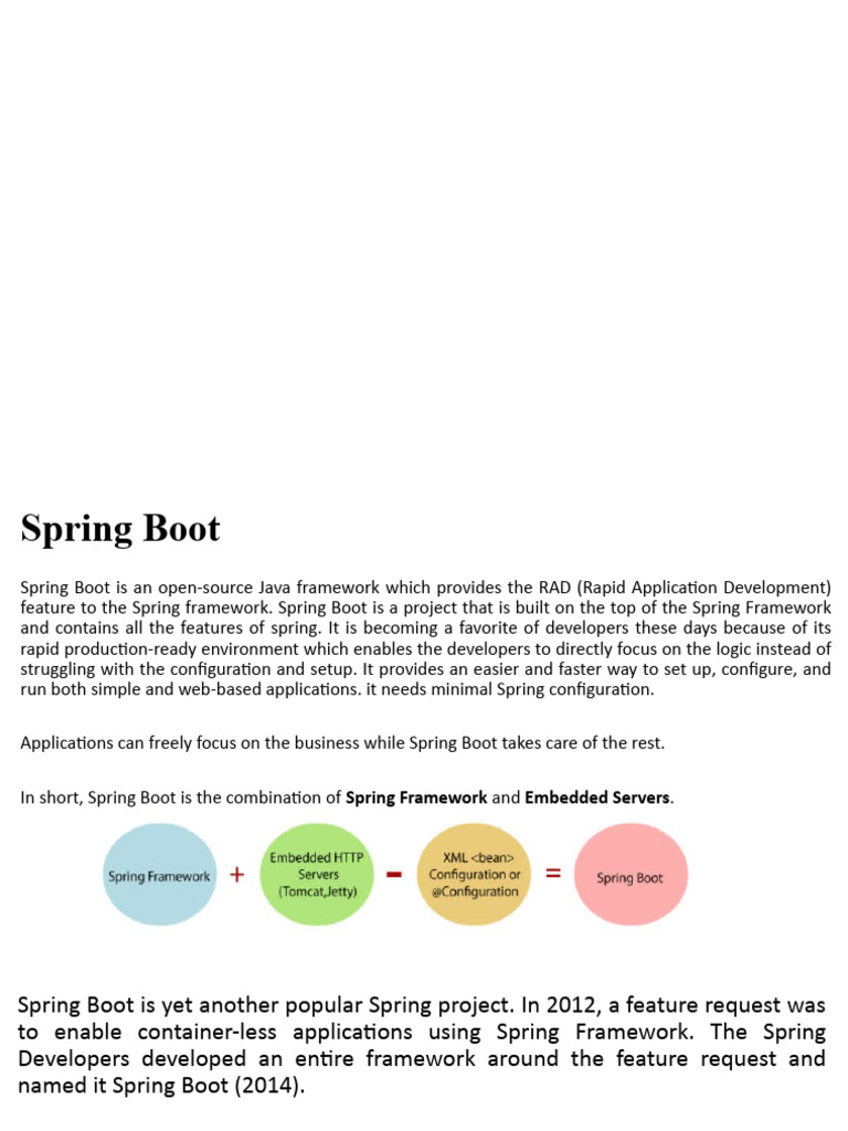 Spring Boot | PDF | Spring Framework | Class (Computer Programming) Spring Boot | PDF | Spring Framework | Class (Computer Programming)