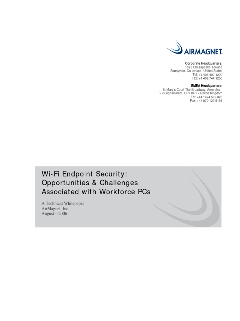 Wi-Fi_Endpoint_Security_White_Paper | PDF | Wireless Access Point | Wi Fi
