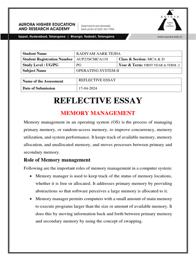 Reflective Essay of Operating System | PDF | Kernel (Operating System ... Reflective Essay of Operating System | PDF | Kernel (Operating System ...