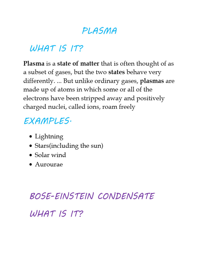 Understanding Plasma and Its Examples | PDF | Science & Mathematics ...