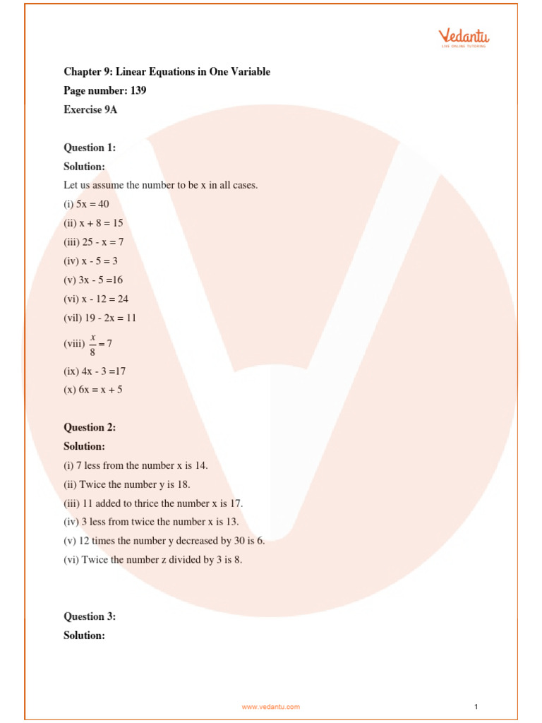 RS Aggarwal Solutions Class 6 Chapter-9 Linear Equations in One Variable (Ex 9C) Exercise 9.3 ...