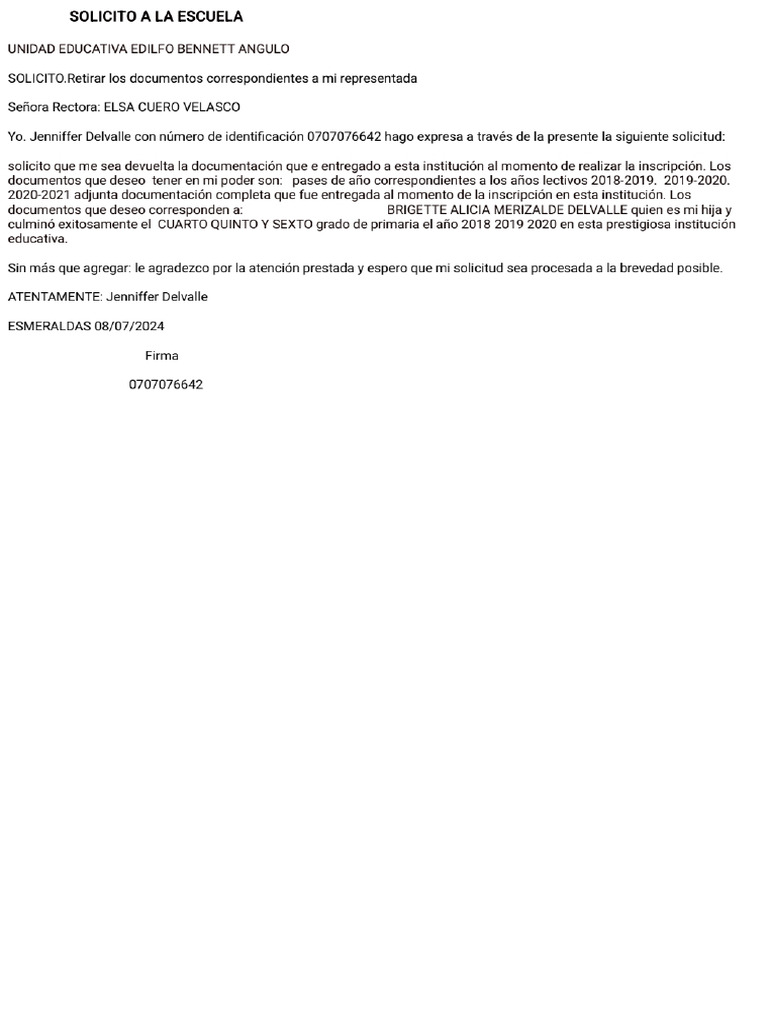 Solicitud de Documentos | PDF