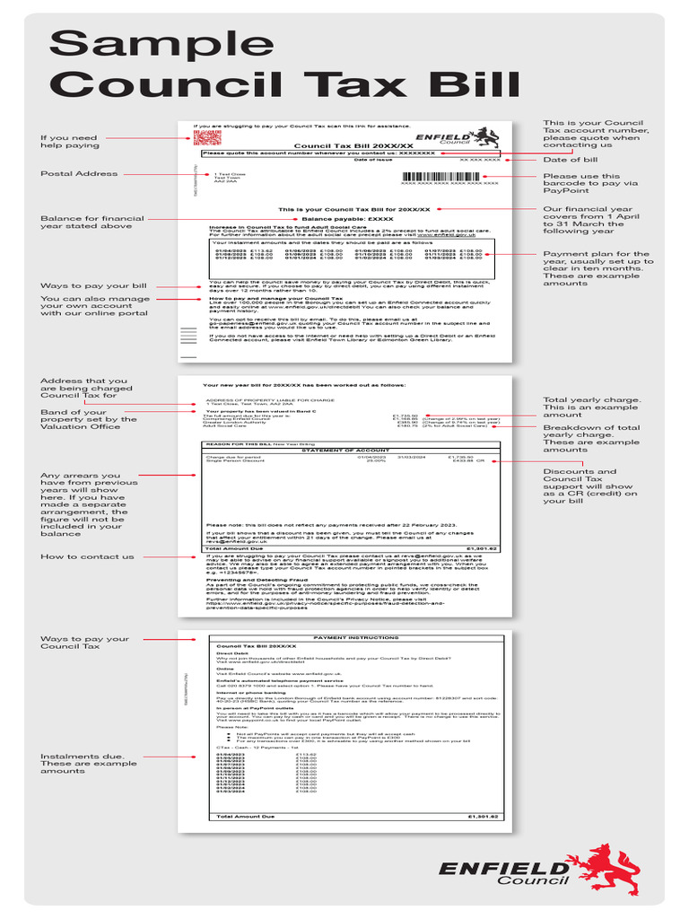 Council Tax Information Sample Council Tax Bill 2023 24 | PDF ...