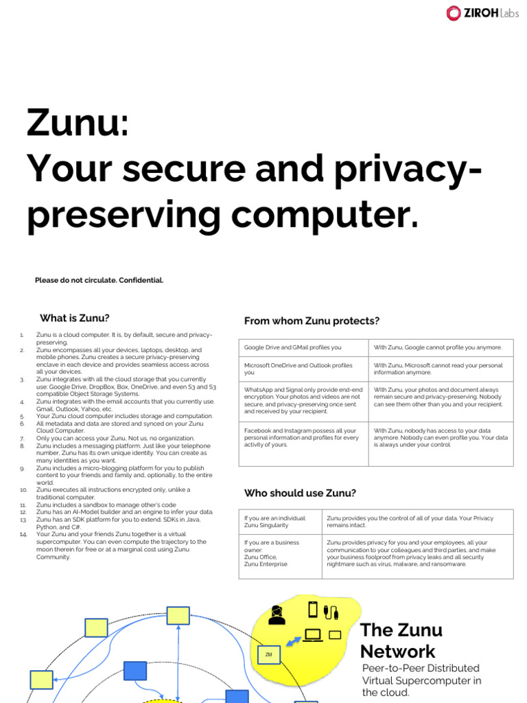 Zunu - Your Secure and Privacy-Preserving Computer | PDF | Cloud ...