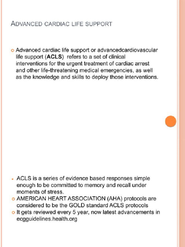 Acls (Advanced Cardia Life Support) | PDF