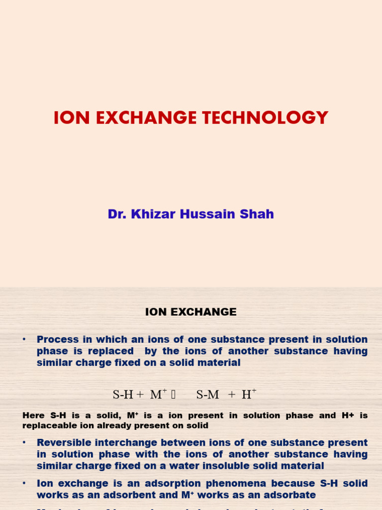 Ion Exchange Online Lecture 7 | PDF | Ion Exchange | Ion