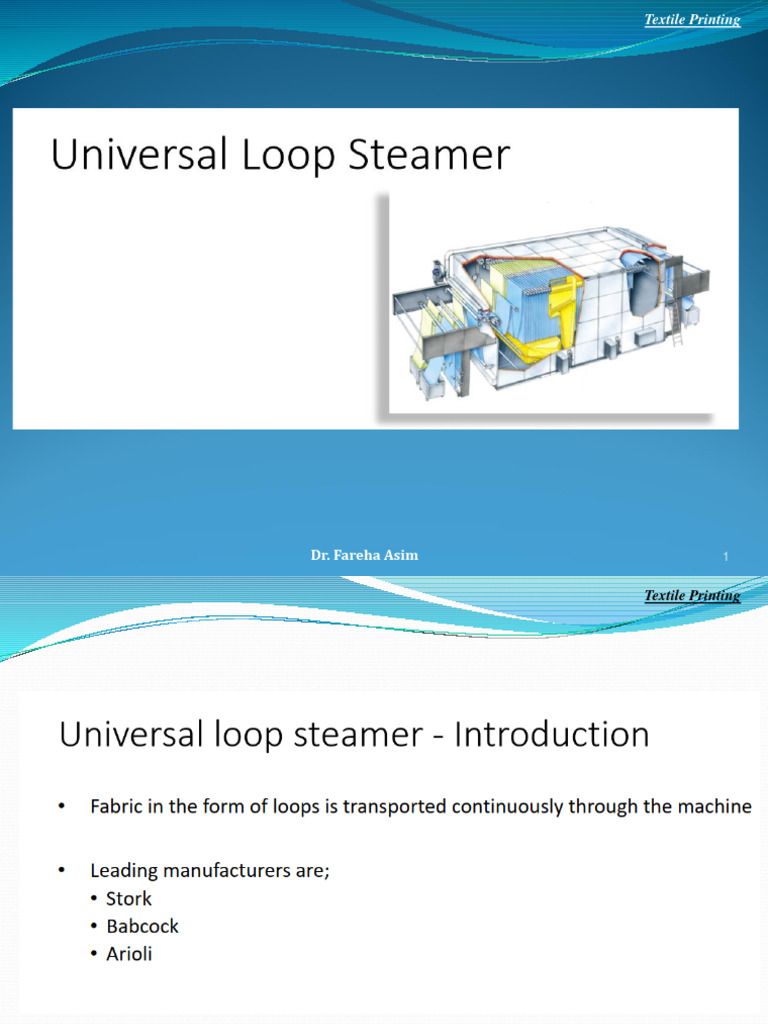 Lecture 11 Universla Loop Steamer & Curer | PDF | Duct (Flow) | Steam