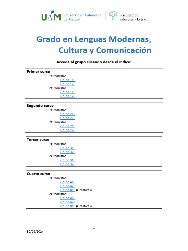 Grado en Lenguas Modernas | PDF | Idiomas | Estudios de idiomas extranjeros