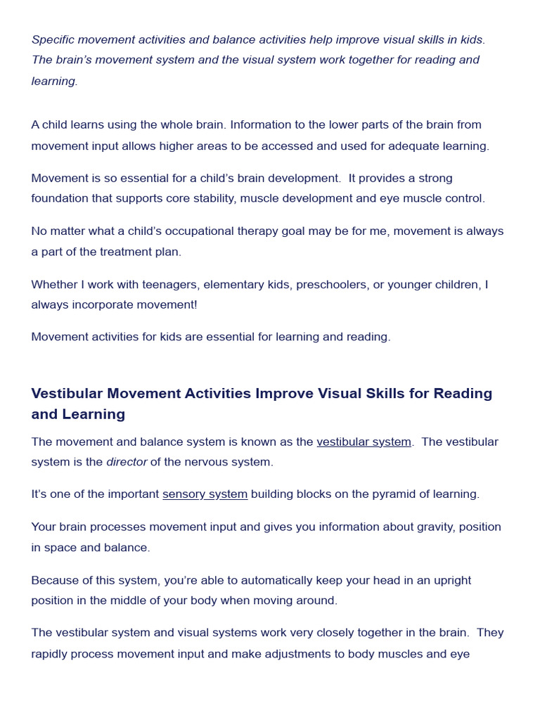 17 Special Balance and Movement Activities To Improve Visual Skills ...