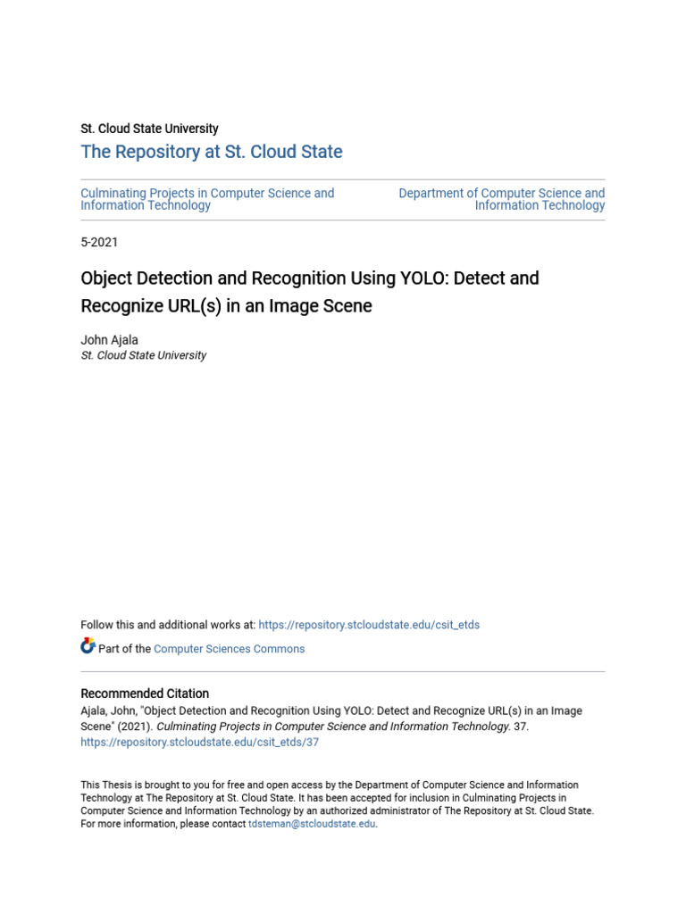 Object Detection And Recognition Using Yolo Detect And Recognize