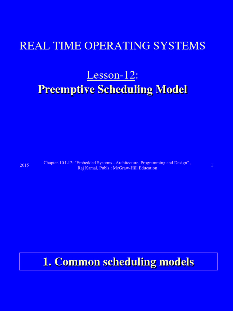 Chap 10lesson12emsys3epremptivetasksscheduling Pdf Scheduling Computing Applied Mathematics