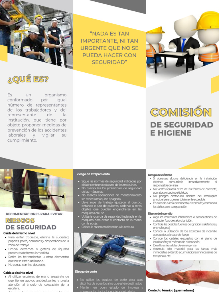 Folleto comisión de seguridad e higiene | PDF