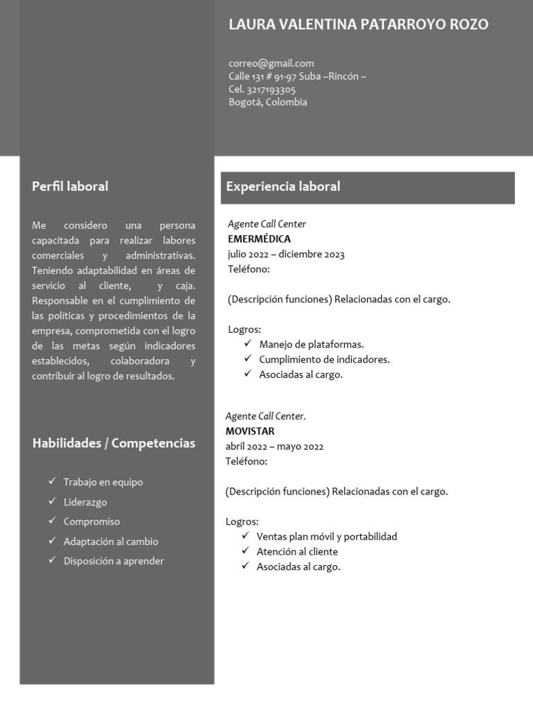 HV - Laura Rozo 2024 | PDF | Bogotá