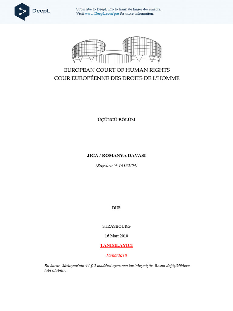 AFFAIRE JIGA C. ROUMANIE TR | PDF