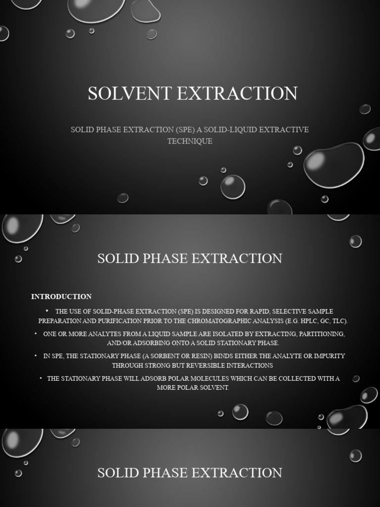 Solid Phase Extraction Overview | PDF | Chromatography | High ...