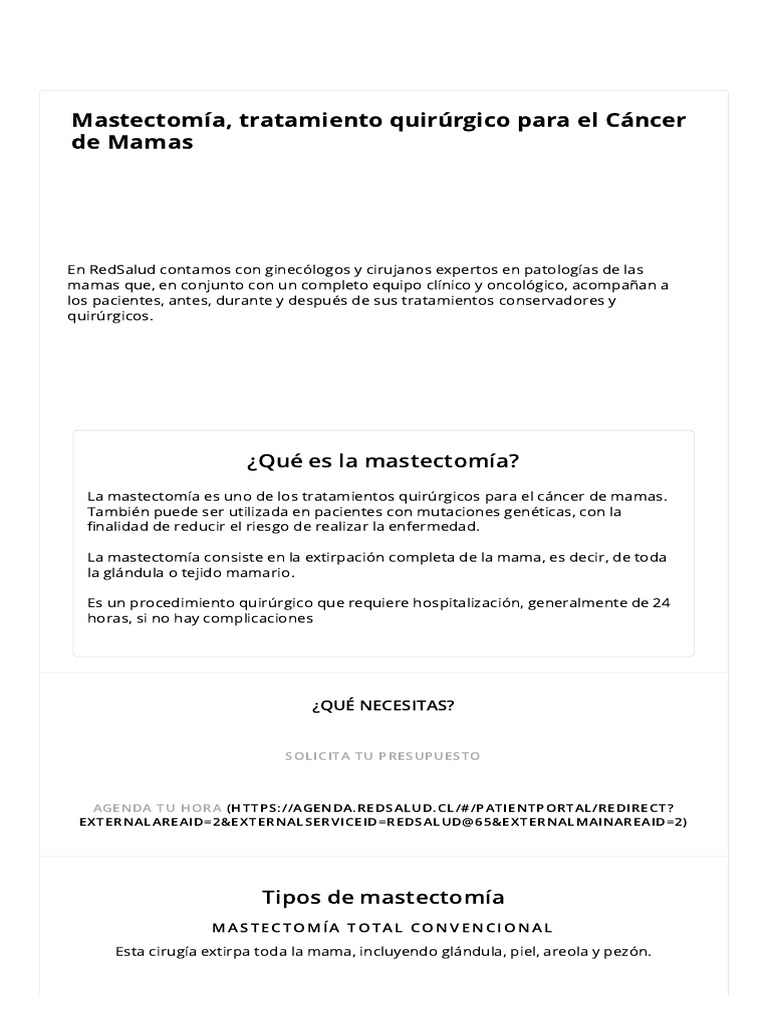 Guía de Mastectomía para Pacientes | PDF | Pecho | Mastectomía