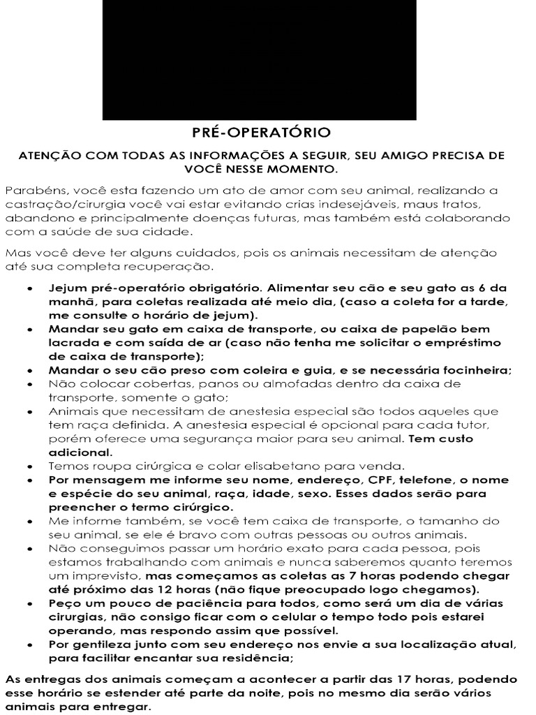Pre Operatorio | PDF