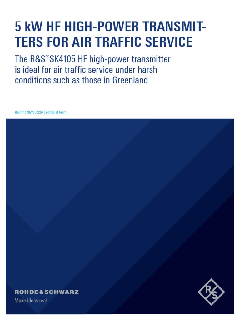 5 KW HF High Power Transmitters For ATS - Reprint - en - 3684 0882 92 ...