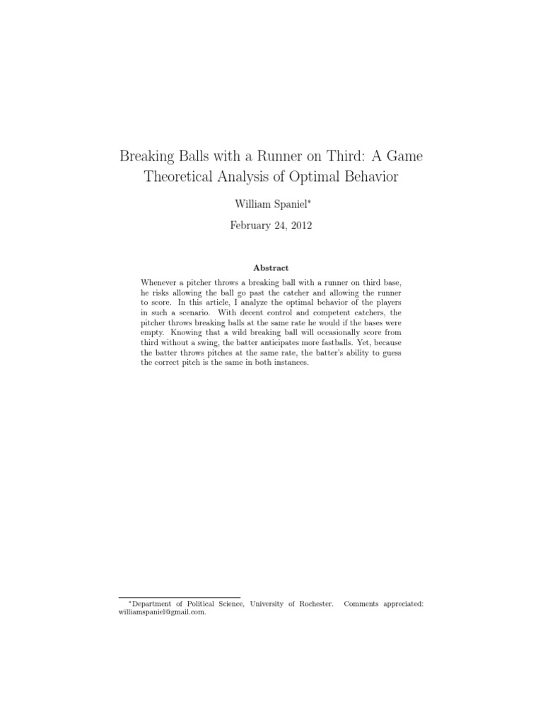 Breakingballsfinal | PDF | Pitcher | Baseball Positions