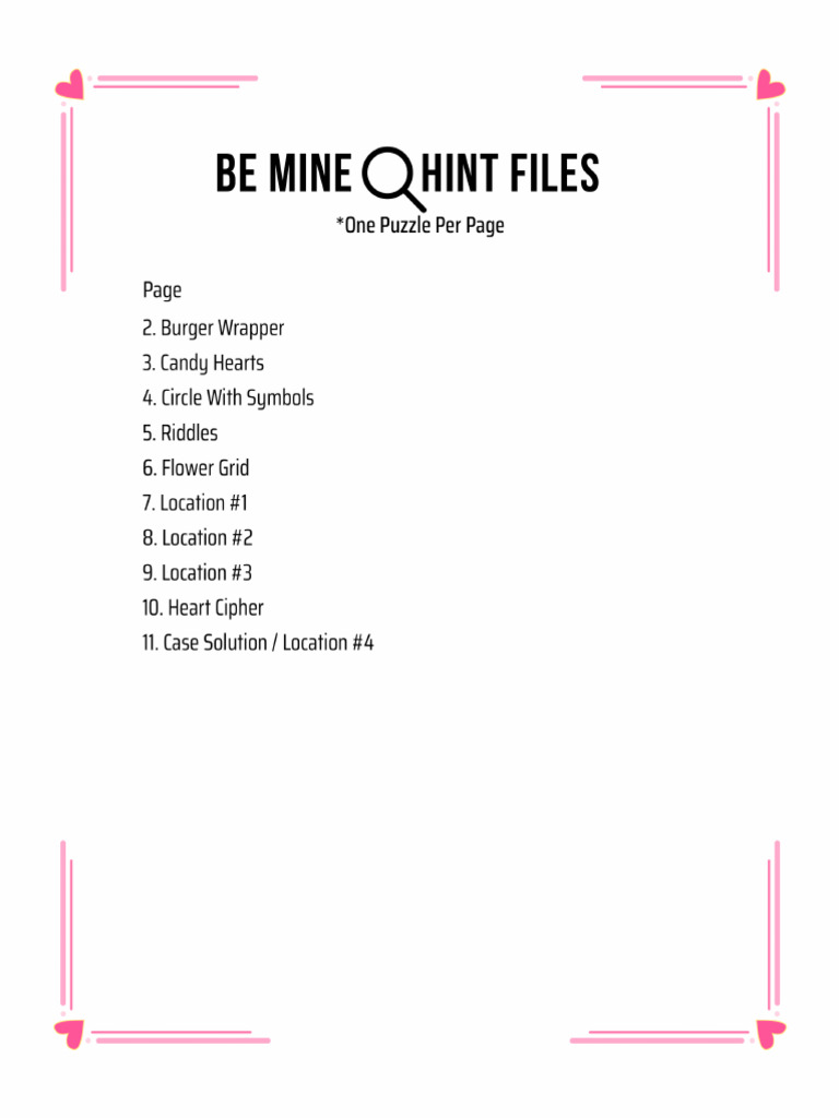 Be Mine - Hint Files | PDF