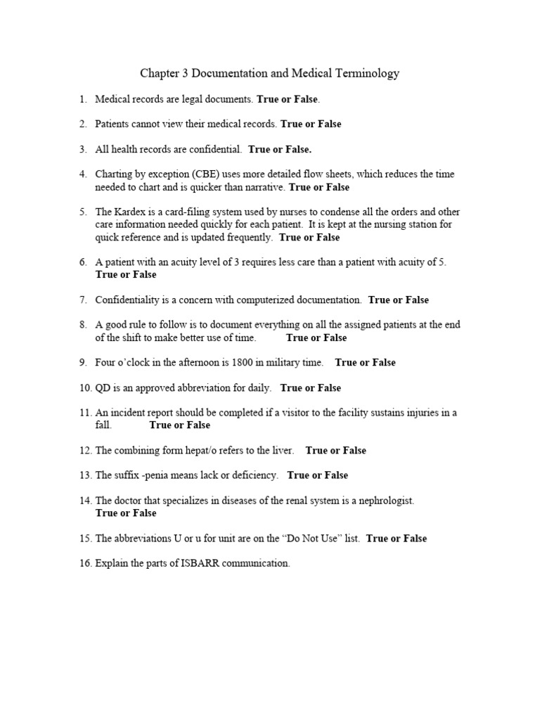 Chapter 3 Documentation Worksheet | PDF | Medical Record | Nursing
