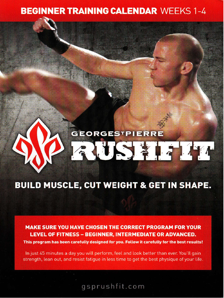 Rushfit Beginner Training Calendar Weeks 1-8 | PDF