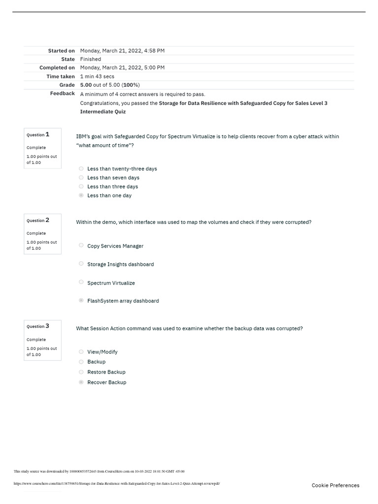 6 Storage - For - Data - Resilience - With - Safeguarded - Copy - For - Sales - Level - 2 - Quiz ...