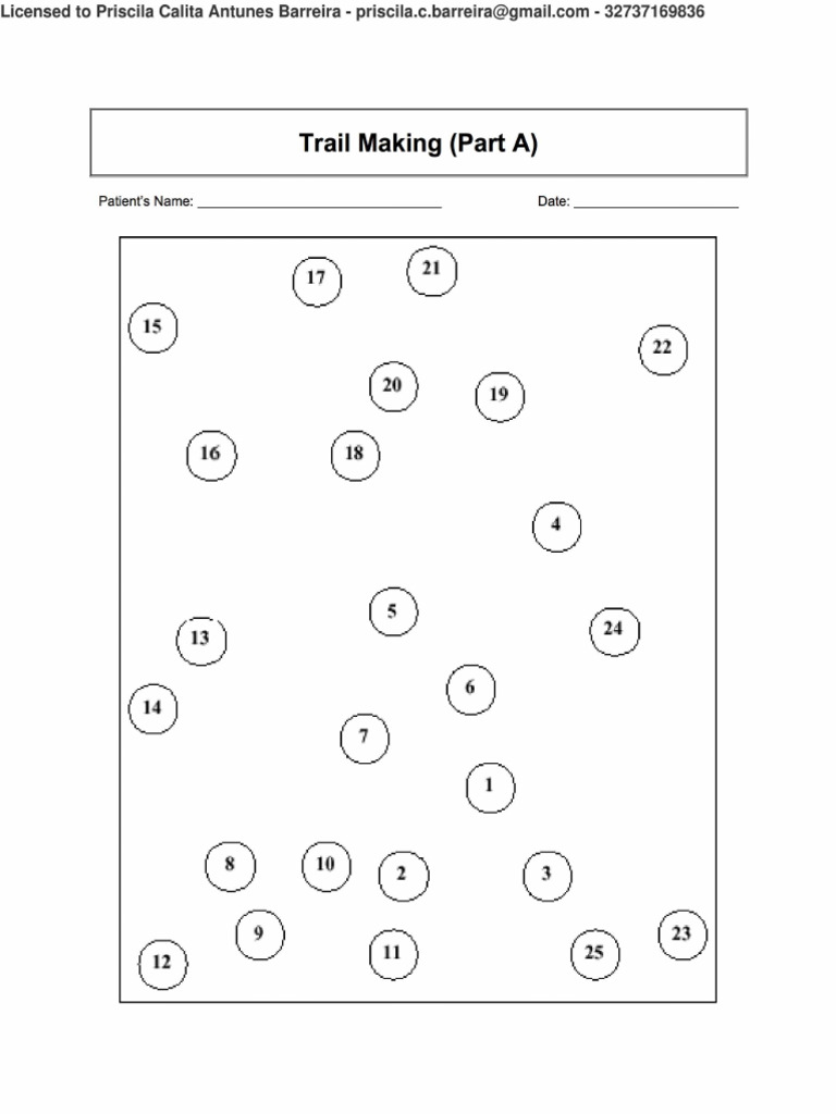 Microsoft Word - Trail Making T | PDF