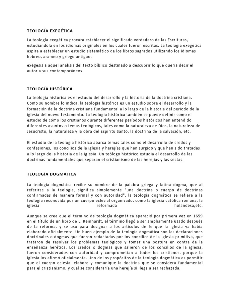 Tipos de Teología Cristiana Explicados | PDF | Teología | Biblia