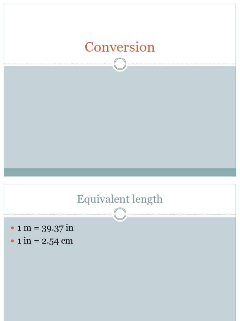 Conversion | PDF | Dose (Biochemistry) | Chemistry