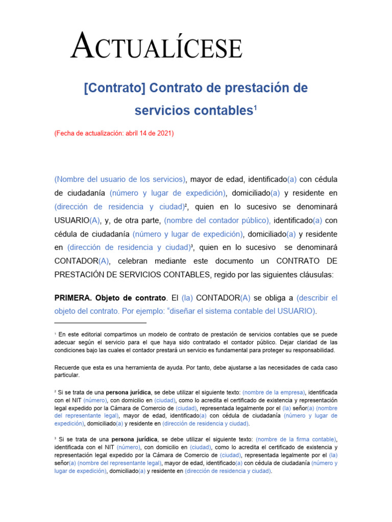 Contrato | PDF | Contabilidad | Contador