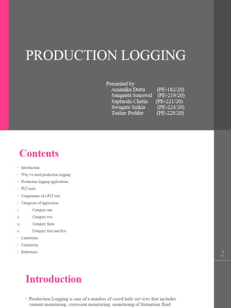 Production Logging | PDF | Flow Measurement | Casing (Borehole)