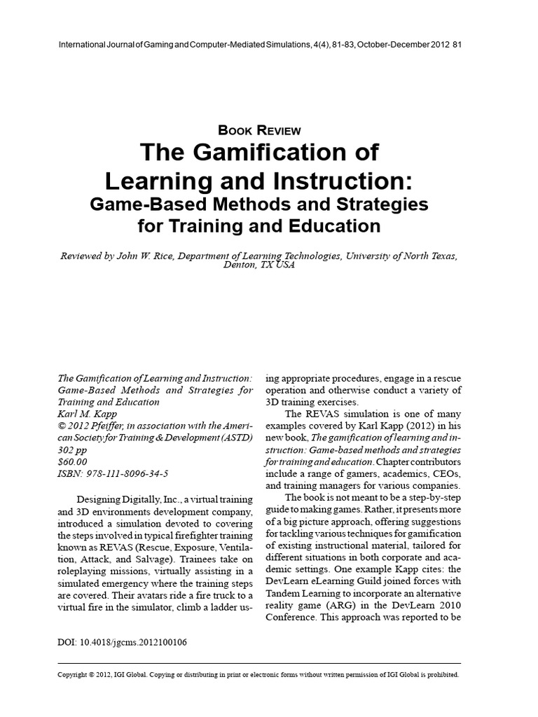 The Gamification of Learning A | PDF | Cognition