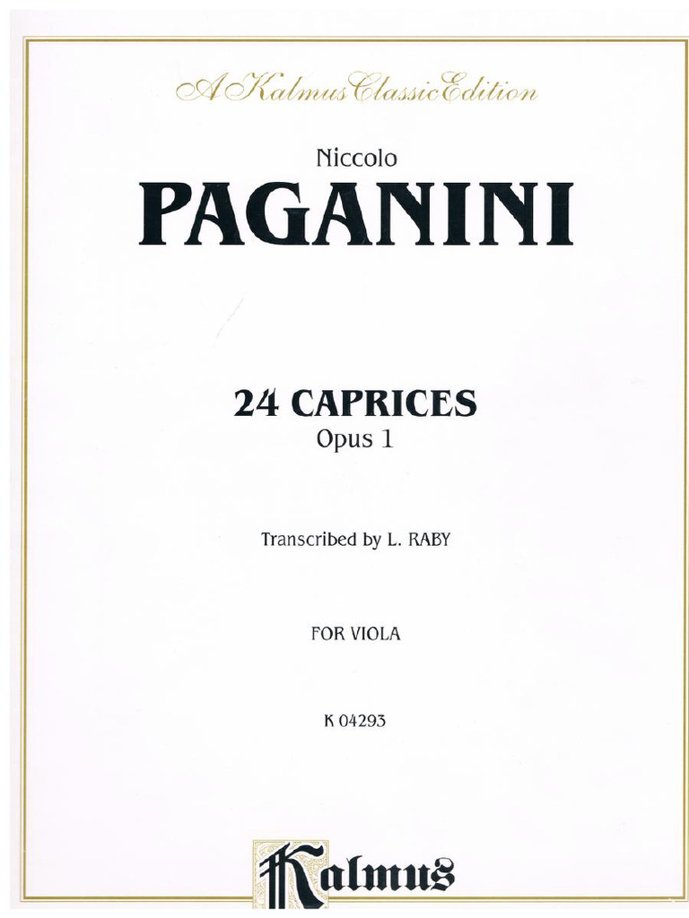 Caprices Op 1 Niccolo Paganini Viola Solo1pdf - Compress | PDF