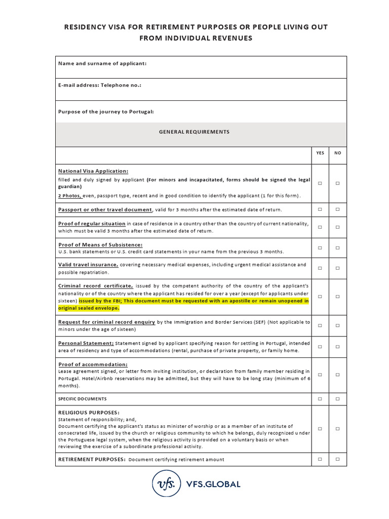Residency Visa For Retirement Purposes | PDF | Travel Visa | Visa Inc.