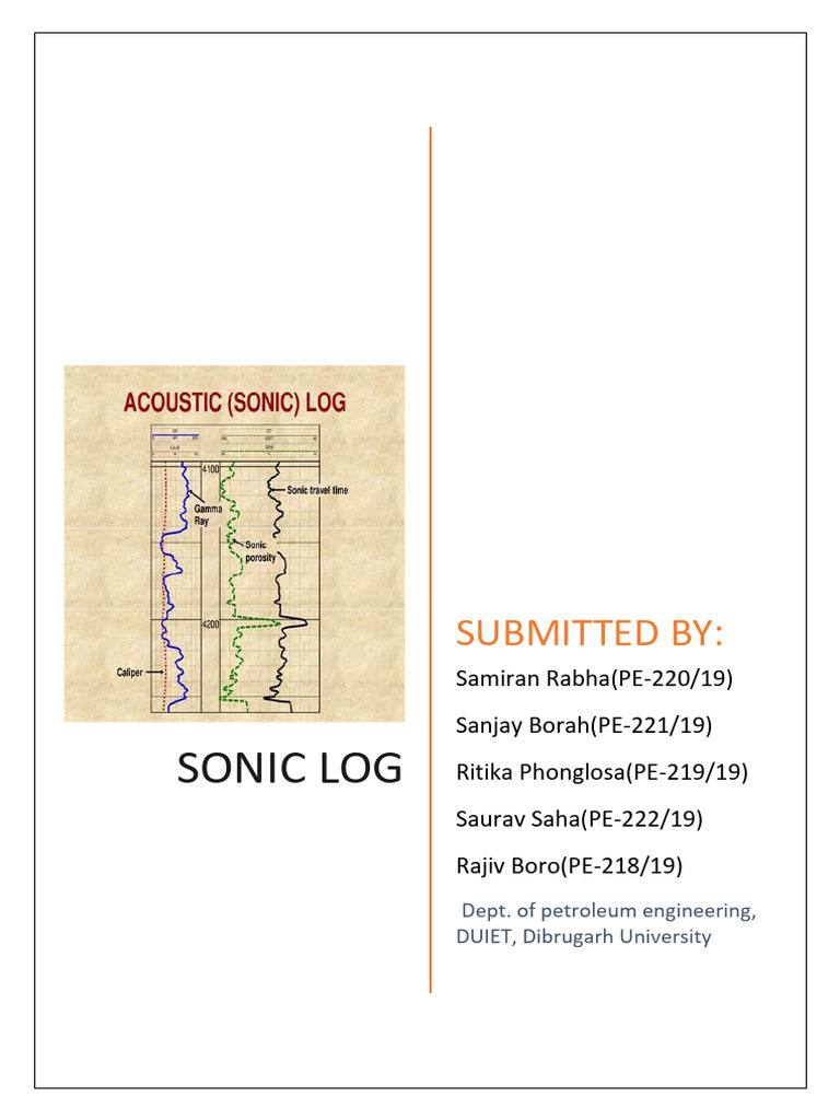 Sonic Log: Submitted by | PDF | Waves | Geology