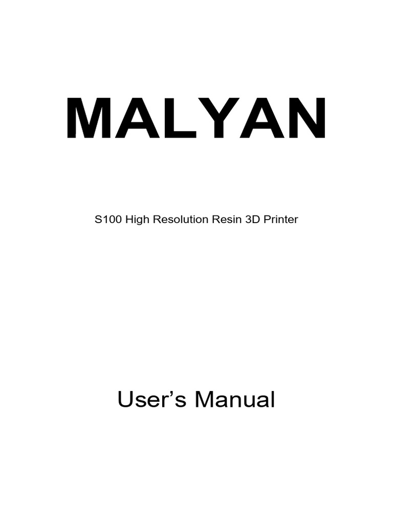 Malyan S100 Mini Resin Printer Manual | PDF | Wi Fi | Computer Network