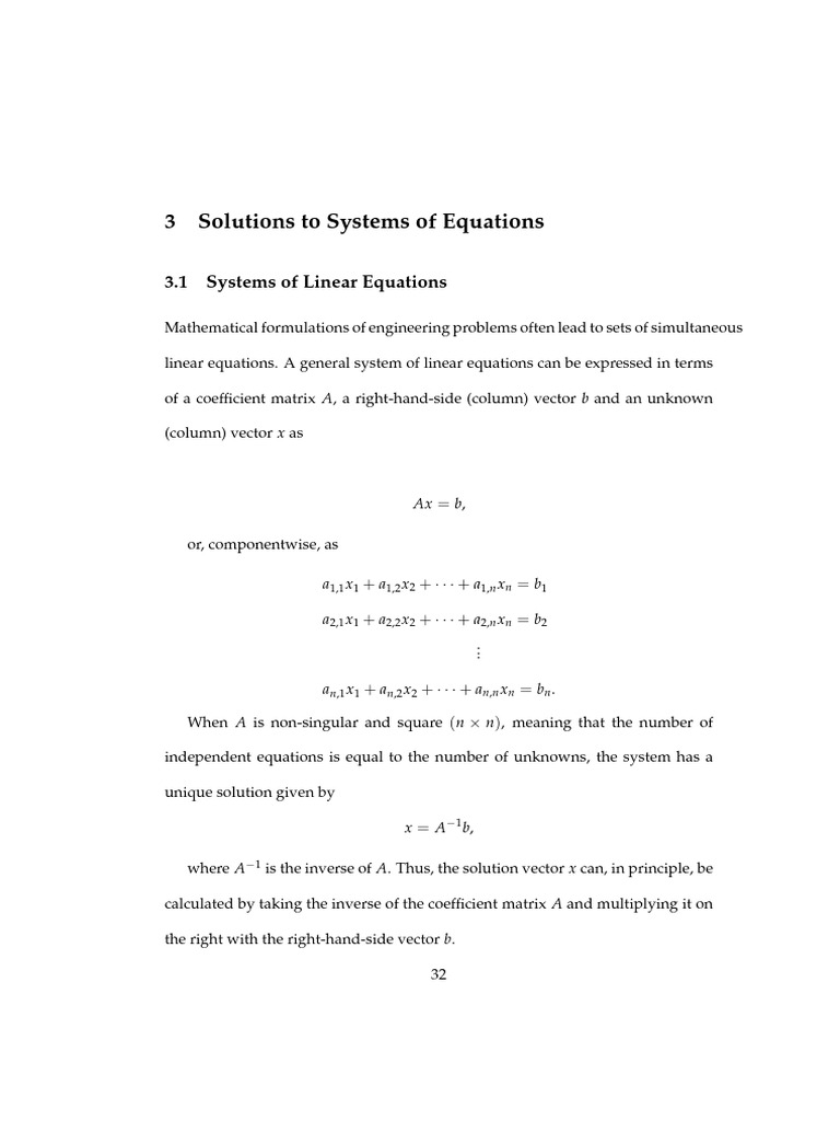 Fifth Lecture | PDF | Equations | System Of Linear Equations