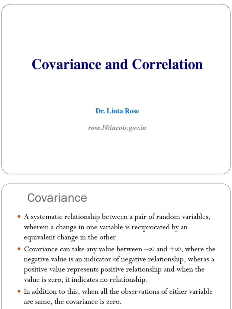 C5 Covariance Correlation | PDF | Covariance | Errors And Residuals