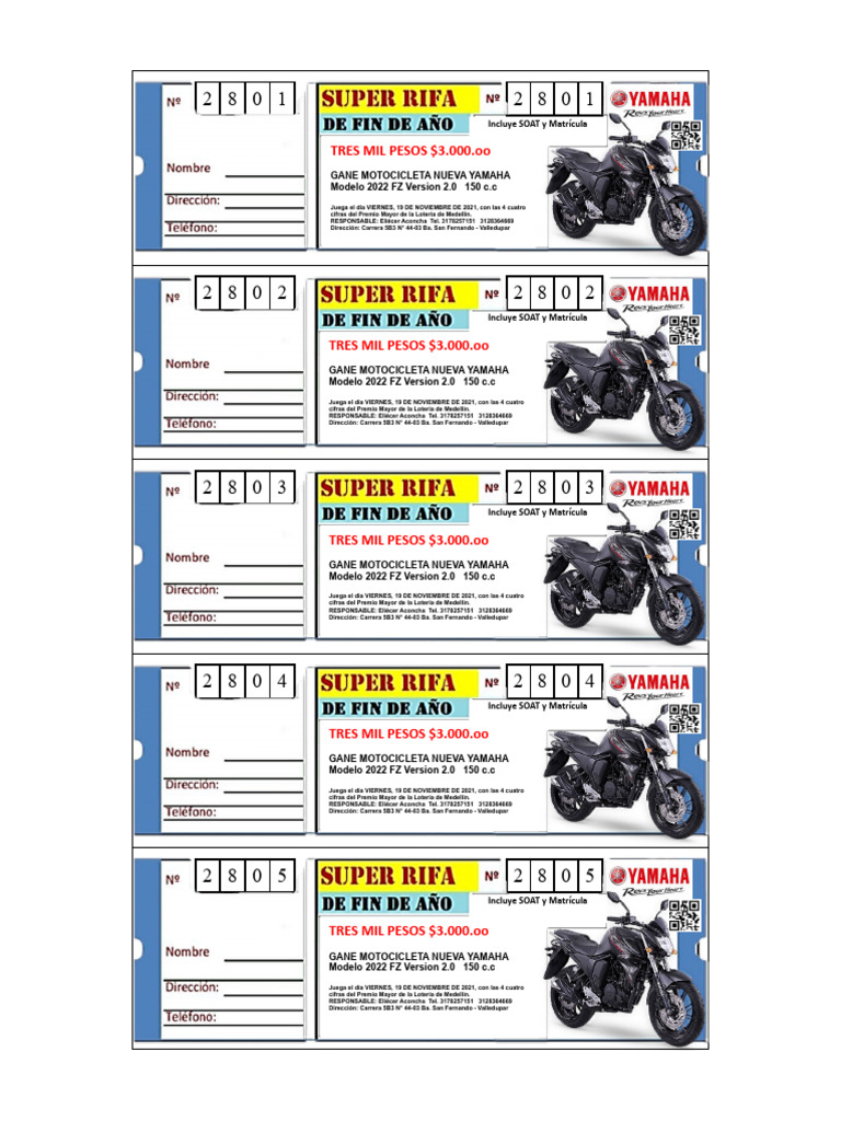 Rifa 01 - Formato Ultimo | PDF | Lotería